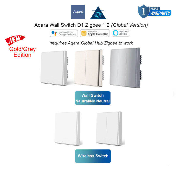 [Global] Aqara Zigbee Smart D1 Wall Switch 1/2/3 Gang Single Fire No ...