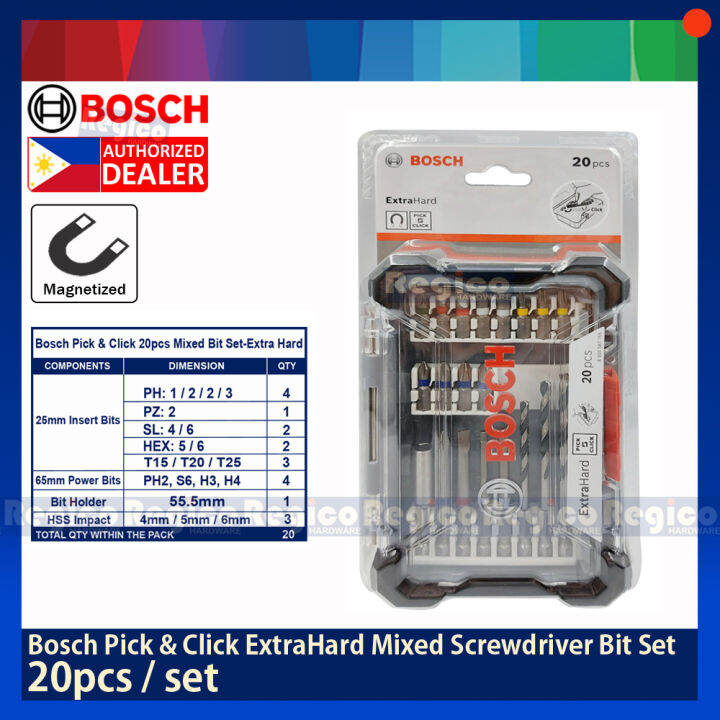 Bosch 20pcs. Pick and Click ExtraHard Mixed Drill and Drive Set #22422 ...