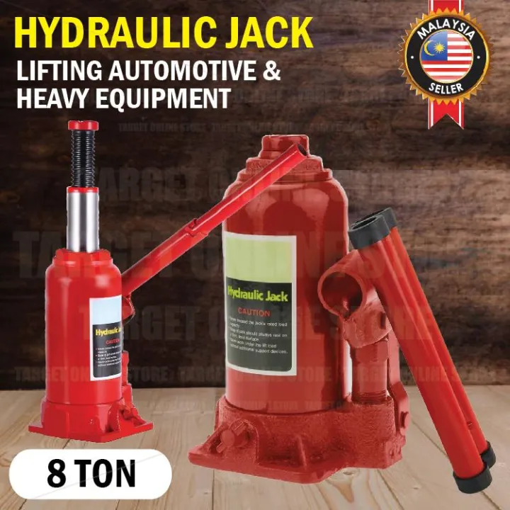 8 TON Heavy Duty Hydraulic Bottle Jack Lifting Stand Emergency Vehicle Tool/Jek Hidraulik | Lazada