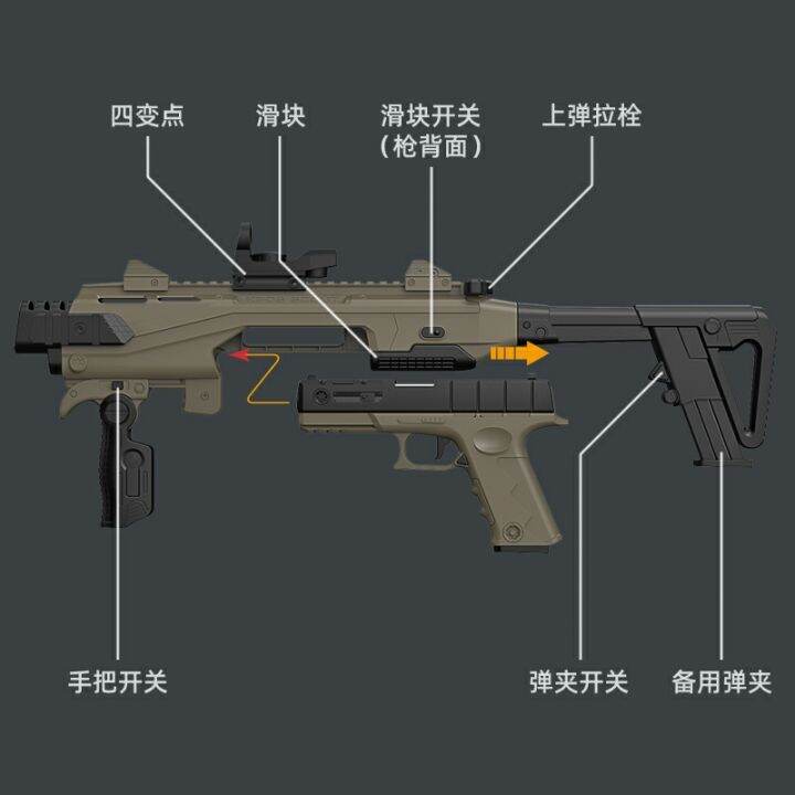 Glock Cabin set pistol submachine gun infrared multi-soft bullet ...