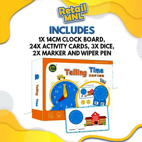 Retailmnl Learning Resources Time Activity Set Homeschool Analog Clock Tactile Learning 41 ...