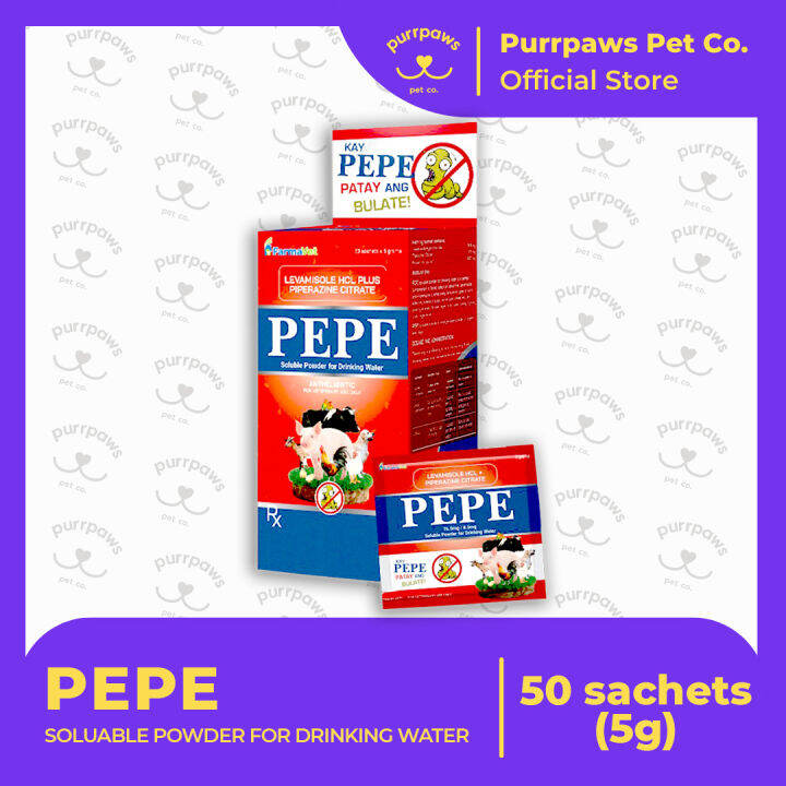 PEPE Anthelmintic Dewormer 50g (50 sachets) | Lazada PH