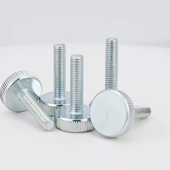 M3 M4 M5 M6 M8 M10 GB835 Knurl Flat Head Hand Tighten Thumb Screw Curtain Wall Glass Thumb Bolts ...
