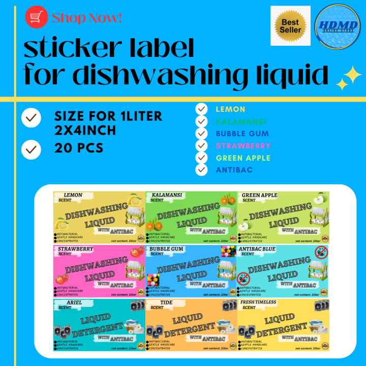 sticker label 20pcs sold for dishwashing liquid | Lazada PH