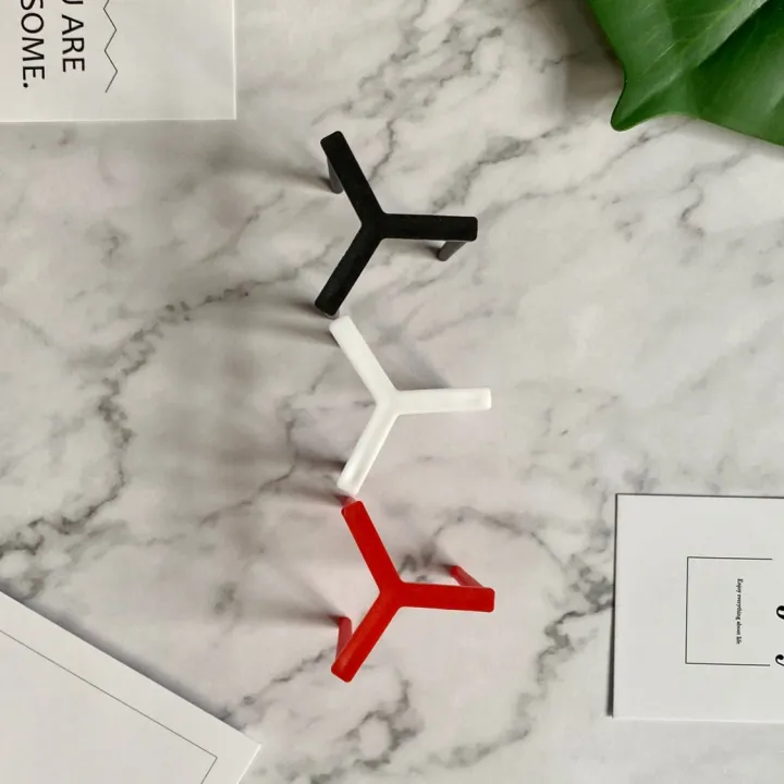 Triangle bracket white plastic round fixed take-out packing support ...