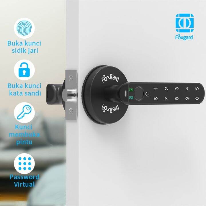 【Spot Goods】FoxGard Fingerprint Smart Door Lock Safety Electronic Door ...
