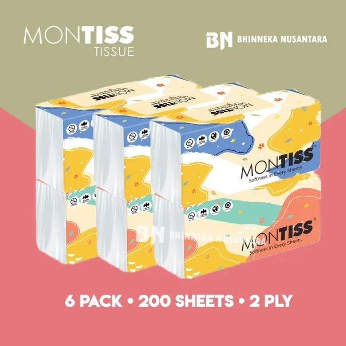 Montiss Softpack Tissue 200 Sheets [6 Pack] | Lazada Indonesia