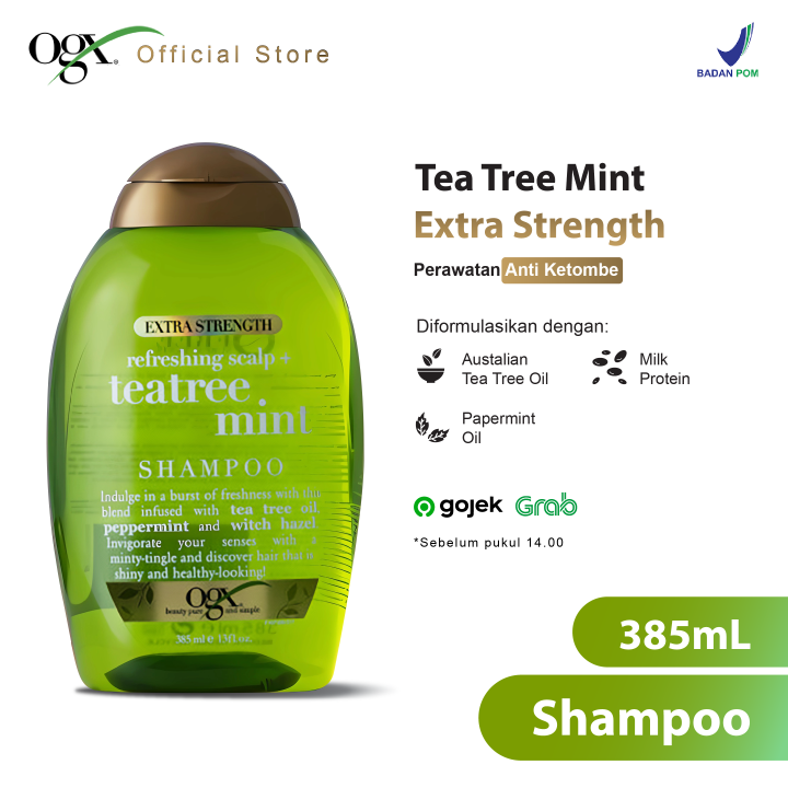 OGX Refreshing Scalp + Tea Tree Mint Extra Strength Shampoo 385mL ...