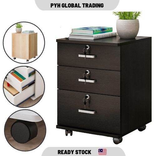 3 Tier Office File Cabinet Lock Drawer File Storage Locker 3 LockGuard ...