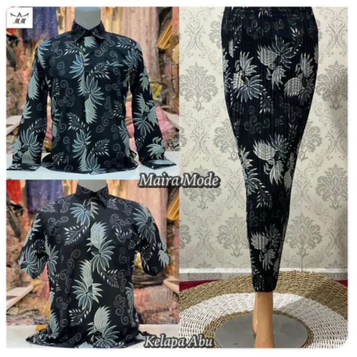Rok Plisket Couple Lengan Panjang /Rok Batik Plisket Couple/Batik ...