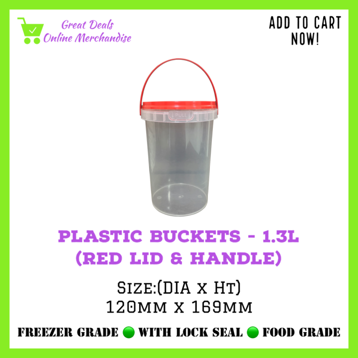 1.3L Plastic Bucket Red (Food And Freezer Grade) | Lazada PH
