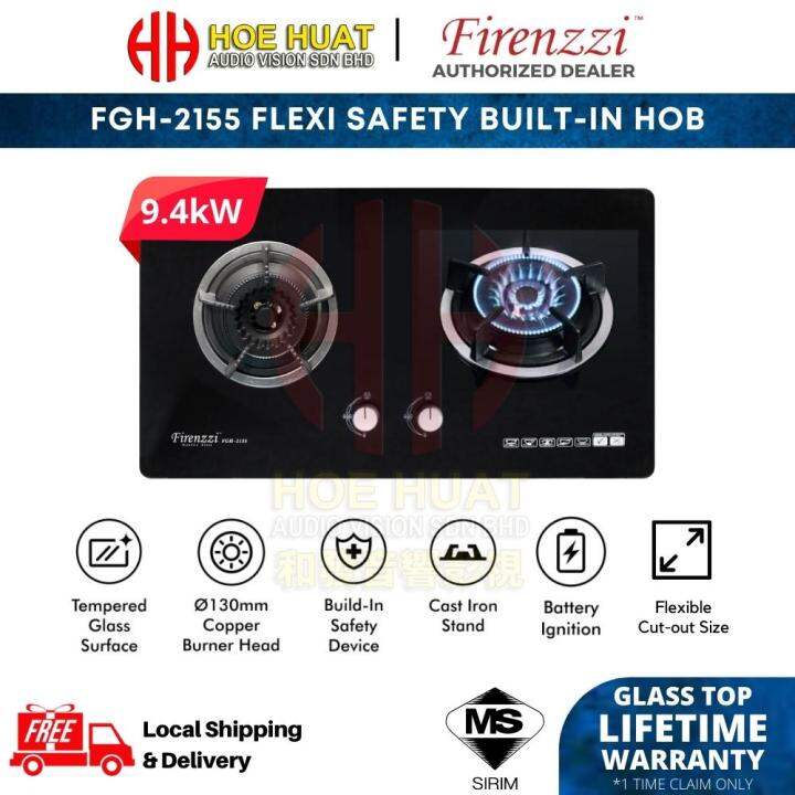 Firenzzi FGH-2155 Double Burner FLEXI Built-in Size Tempered Glass ...