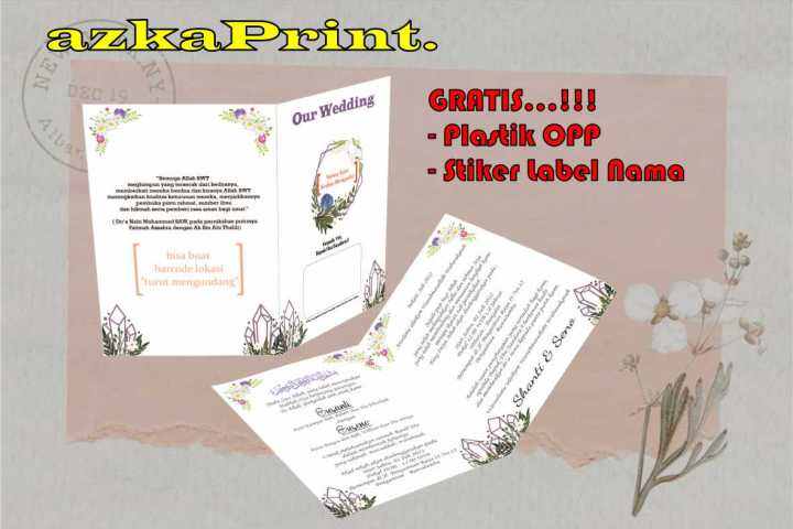 50pcs Undangan Cetak Undangan Pernikahan Murah (FREE Plasti OPP dan ...