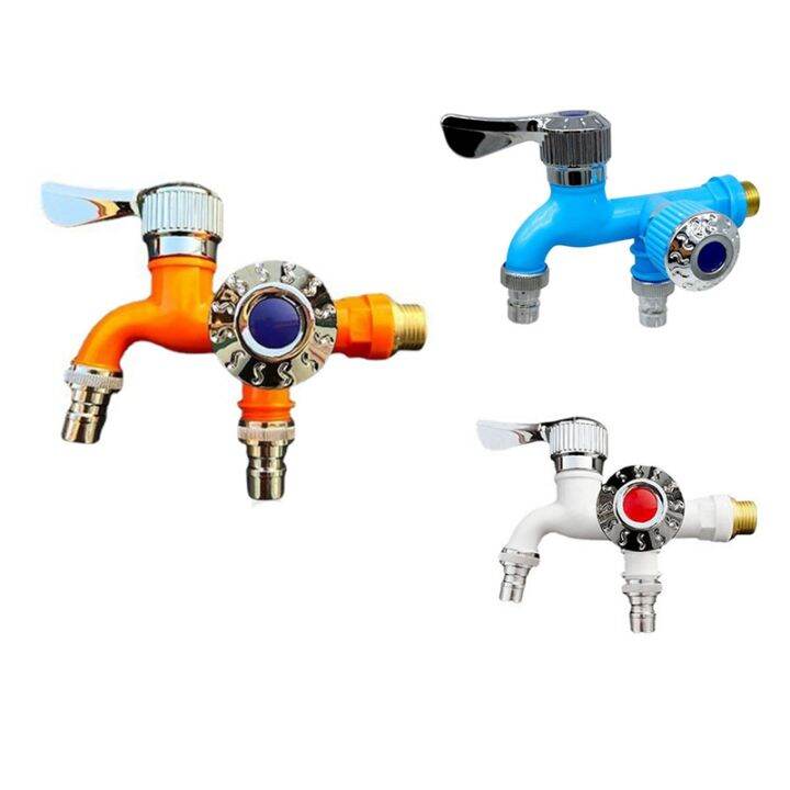 1/2Inch Universal Interface Faucet Double Outlet Dual Control Water Tap ...