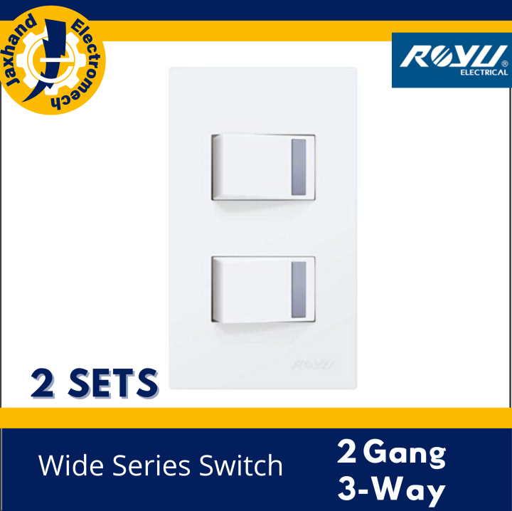 2 sets Royu Wide Series 2 Gang 3-Way Switch Set 250V~ 10A | Lazada PH