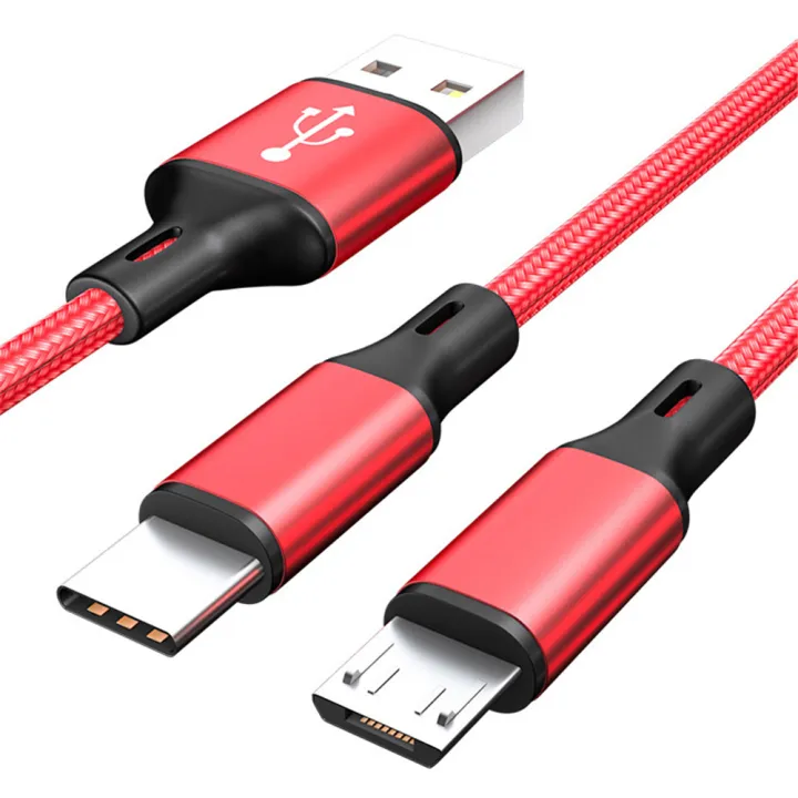 SANGYI 1.25m Charging Wire Micro USB 2 in 1 Type C Cables Phone Charge ...
