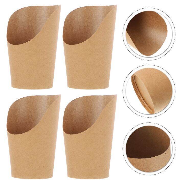 100Pcs Kraft Paper Cup Holder Dipping Cups Disposable Take-Out For Ice ...