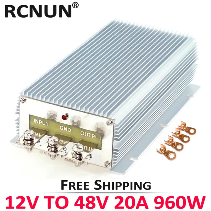 RCNUN 12V to 48V 1A 2A 3A 5A 8A 15A 20A Boost Step-up DC DC Converter 12 Volt to 48 Volt Voltage ...