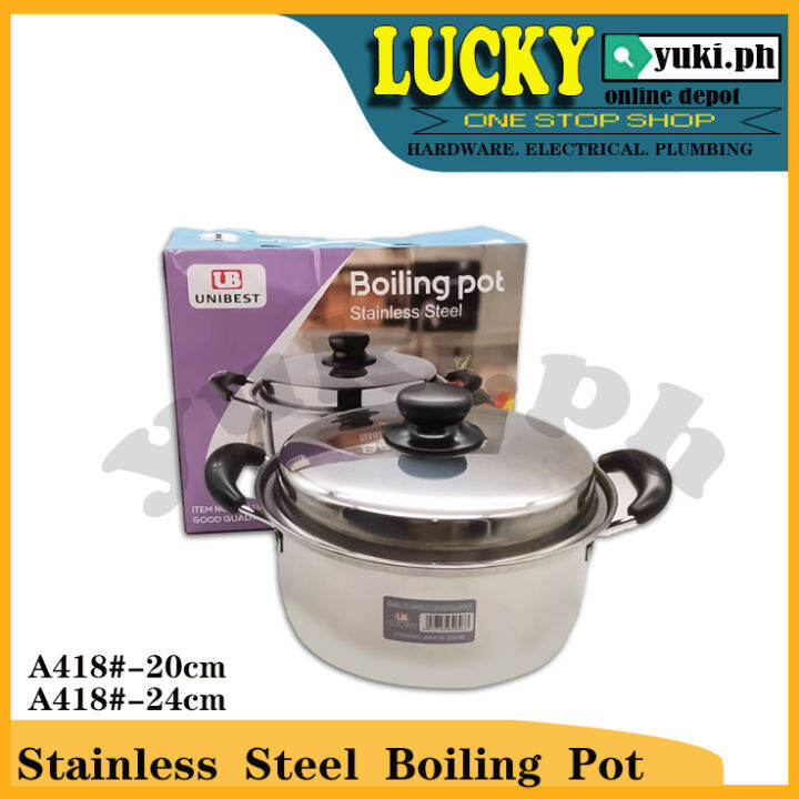 A418 STAINLESS STEEL BOILING POT (20cm - 24cm) | Lazada PH
