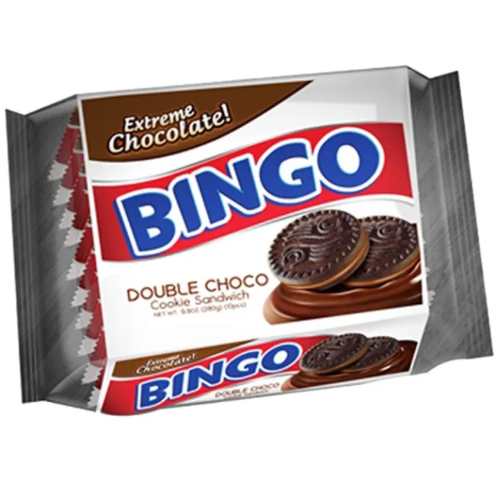 Bingo Double Choco Cookie Cream Biscuits 28g. x 10 PCS. / 280g. | Lazada
