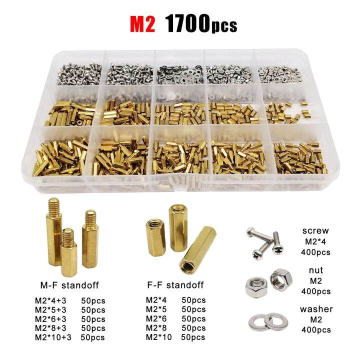 510/680/1700pc M2 M2.5 M3 M4 Solid Brass Copper PCB Board Hex Hexagon ...