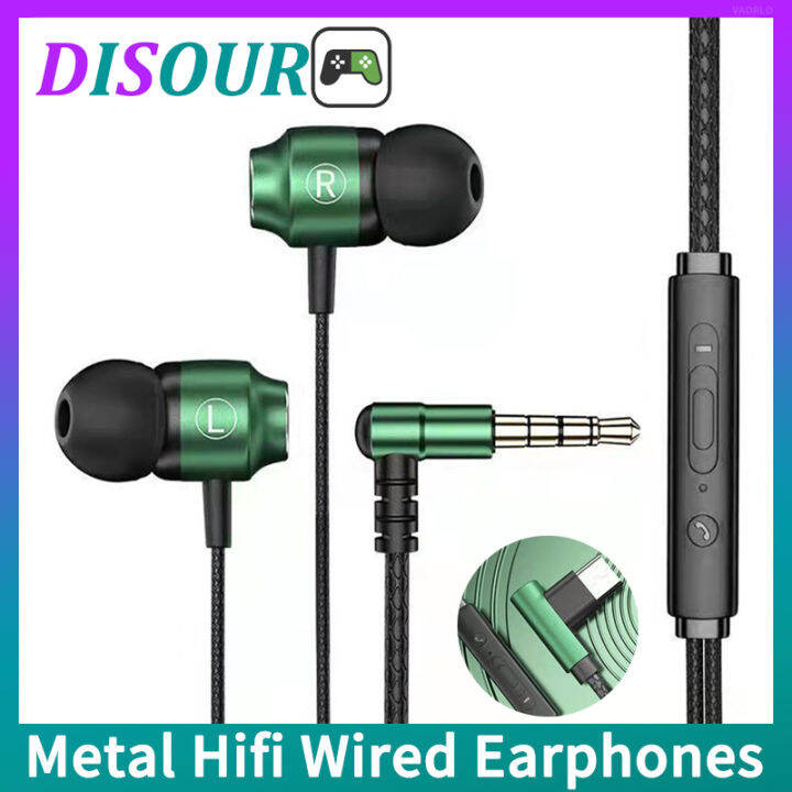 DISORU Metal Hifi Wired Earphones 3.5mm AUX & Type-C Connector With HD ...