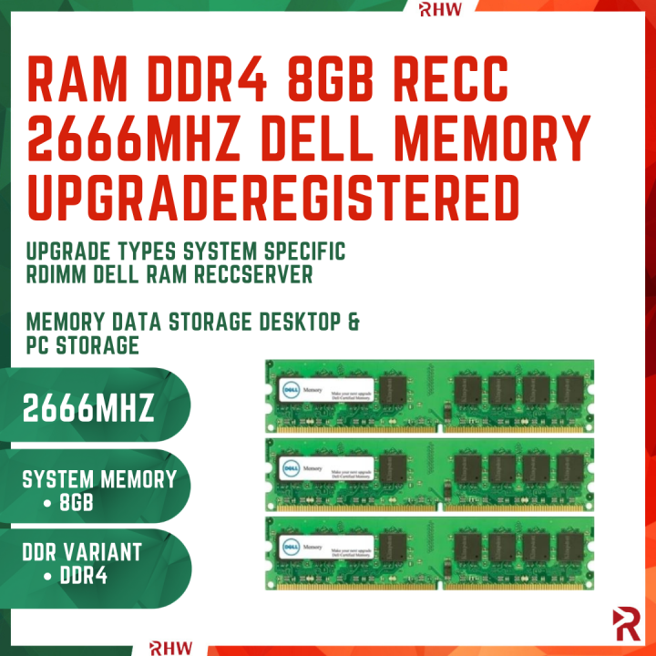 RAM DDR4 8GB RECC 2666MHz│Dell Memory Upgrade Registered & Upgrade ...