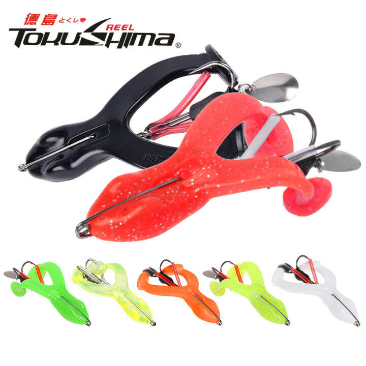 1Pcs Topwater Soft Frog Fishing Lure With Double Sharp Hooks Artificial ...