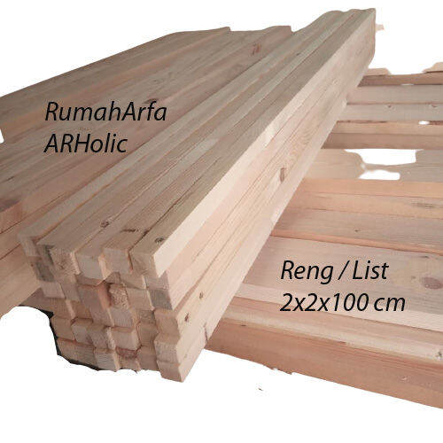 Reng Kayu Pinus Ukuran 2x2x100 isi 10 Batang Good Quality | Lazada ...