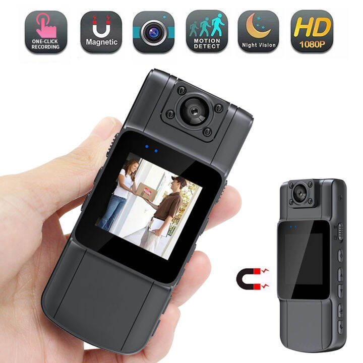 Wearable Body Camera with Bracket Portable 1080P HD Body Cam 180 ...