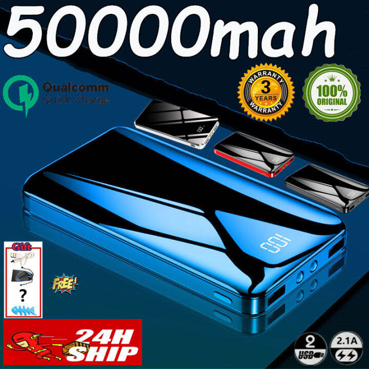 100% Original 2.0 Power Bank 50000mAh Fast Charger Power bank large ...