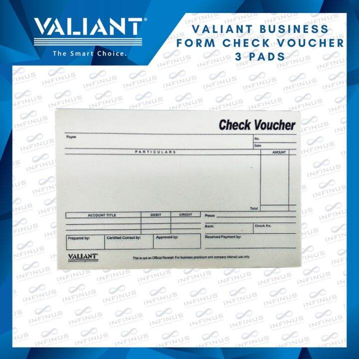 Valiant Business Form Check Voucher 3 Pads | Lazada PH