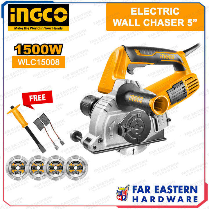INGCO Wall Chaser 5" Brick Concrete Saw Cutting Grooving Cutter Machine ...
