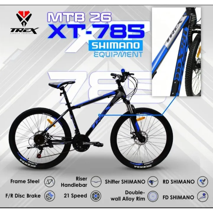 sepeda gunung / sepeda mtb 26 trex xt 785 shimano model baru | Lazada Indonesia