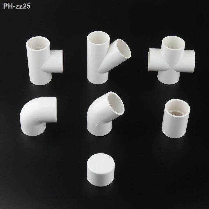 ☎☃ 3pcs PVC Connector Inner Dia. 32mm Pipe Fittings Cap Straight Tee ...