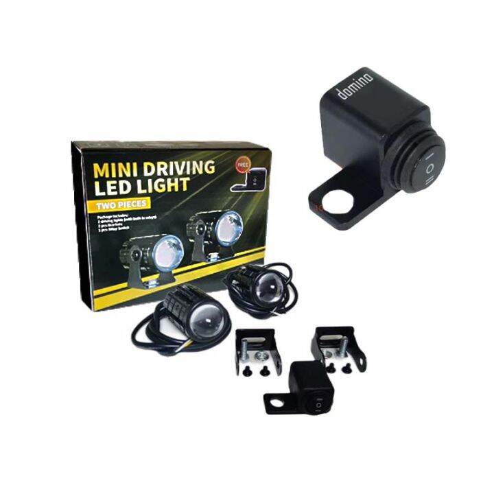 2 PCS Motorcycle Mini Driving Lights High Low Yellow/White LED ...