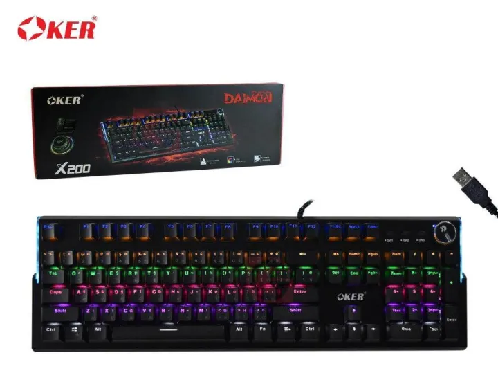 OKER KEYBOARD X200 MECHANICAL BLUE SWITCH | Lazada.co.th