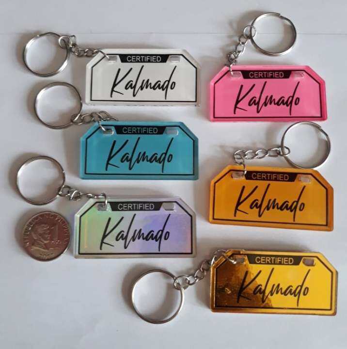 Mini Plate Acrylic Keychain in Kalmado Design with 6 Color Variants ...