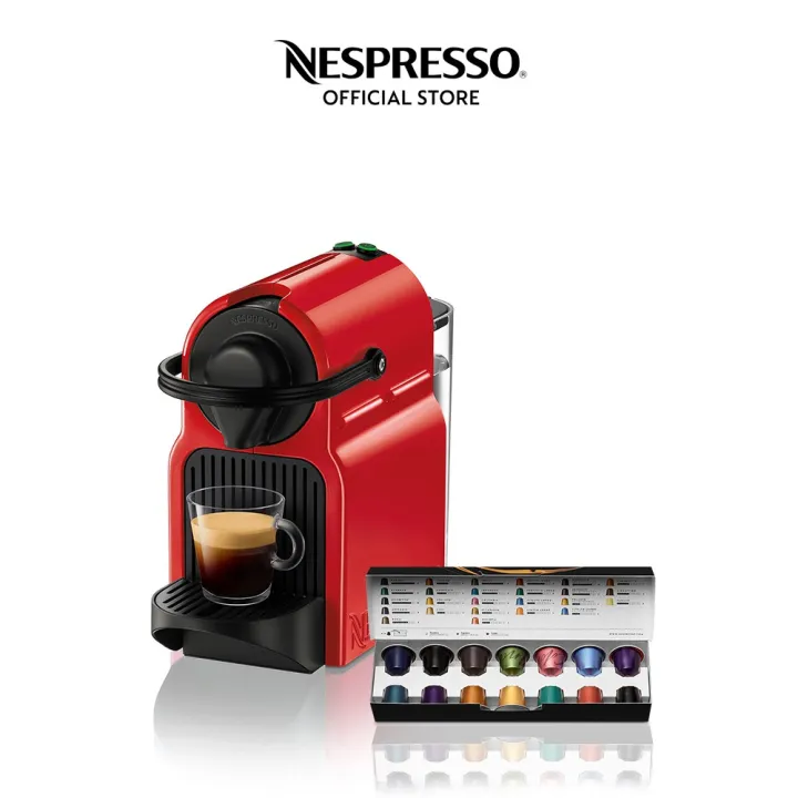 Nespresso® Inissia Coffee Maker Red with Complimentary Welcome Coffee ...