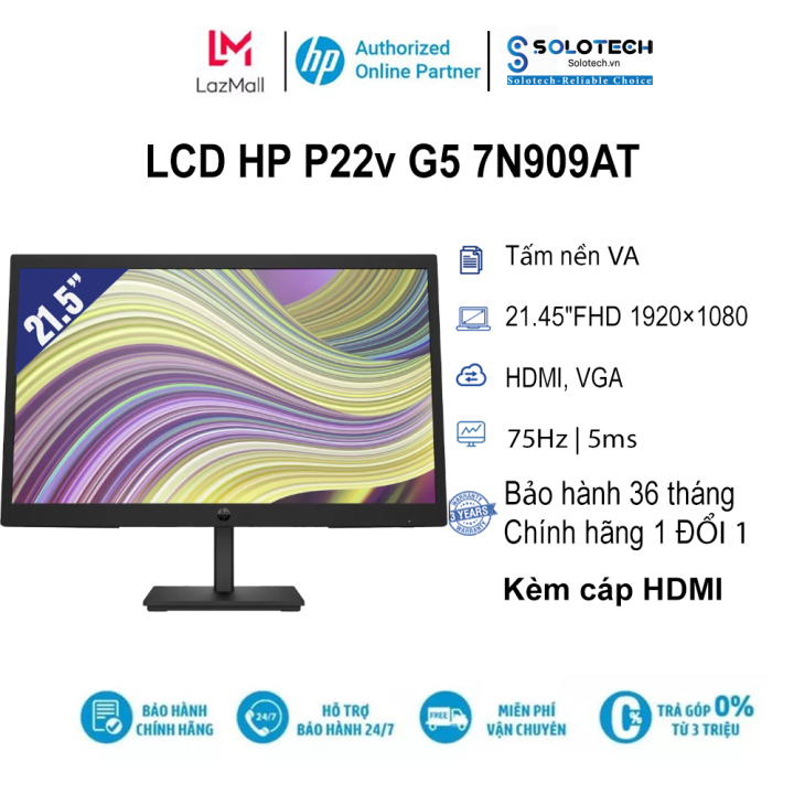 [Free ship] Màn hình máy tính LCD HP P22v G5 7N909AT 21.45"FHD ...