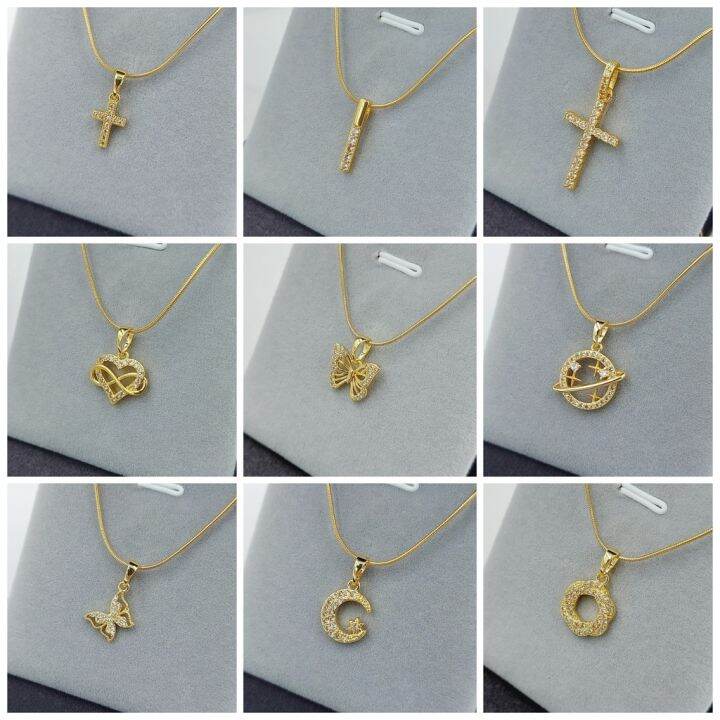 【The New! 】 18K Gold Plated Pendant Necklace with free box | Lazada PH