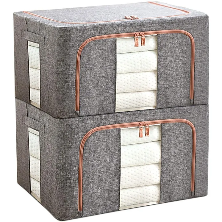 Stackable Storage Bins, Closet Organizer Boxes with Windows & Zippers ...