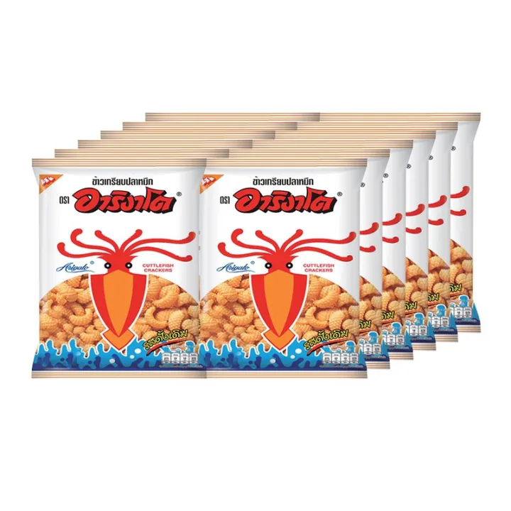 Arigato Cuttlefish Cracker Original 18g x 12 Bags.อาริงาโตะ ข้าวเกรียบ ...