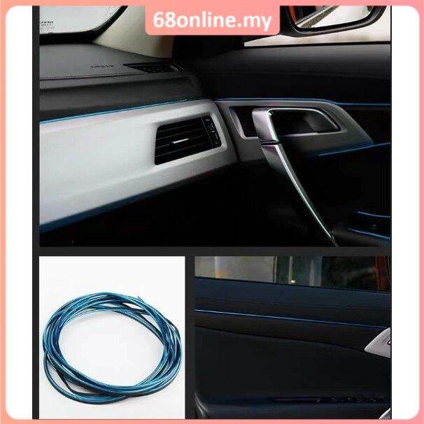 [Johor Seller] 5 Meter Line Car Interior chrome Edge Strip Trim With ...