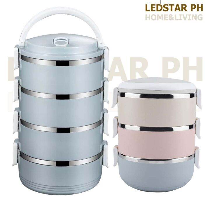 3 Layer Stainless Steel Leakproof Lunch Box, Portable Carry Hand Food ...