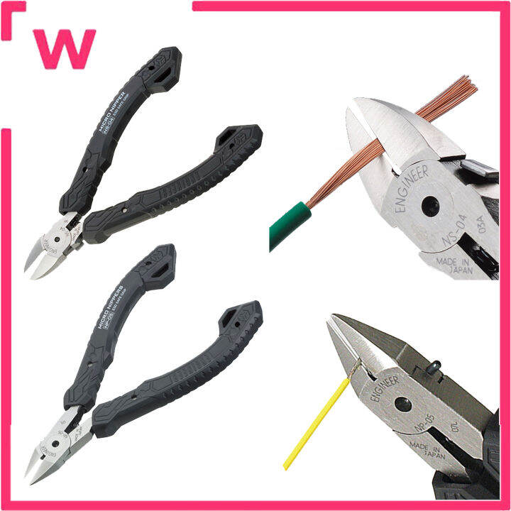 ENGINEER ESD Micro Nippers with Spring NS-04/NP-05 Anti-static, Elastomer (TPR) Handle Made in ...