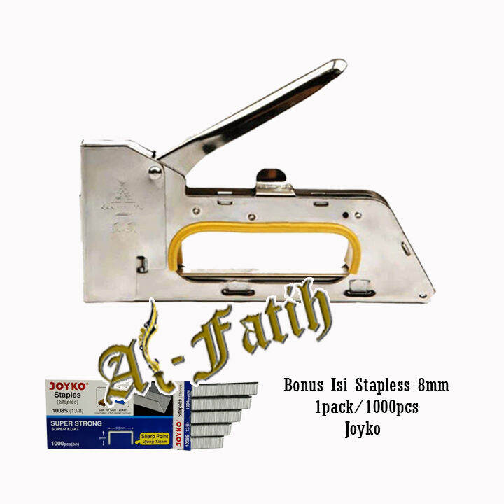 Staples Gun Tacker - Staple Jok Tembak Hekter Free joyko isi 1000 ...