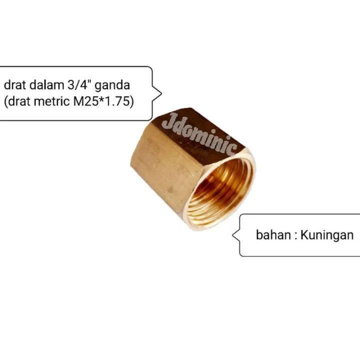 double nepel 3/4 drat dalam kuningan nipple naple napple napel ulir ...