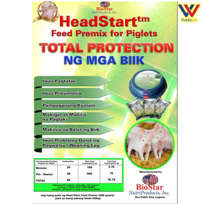 200g Head Start Feed Premix Performance Enhancer for piglets Booster ...