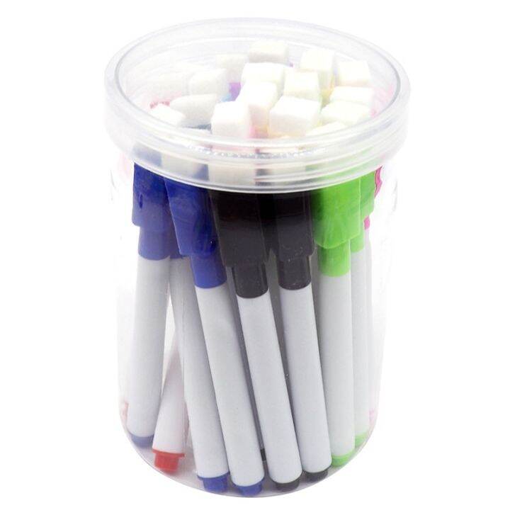 24 Pck Of Erasable Whiteboard Pens With Tape Brushes 8-Color Ink ...